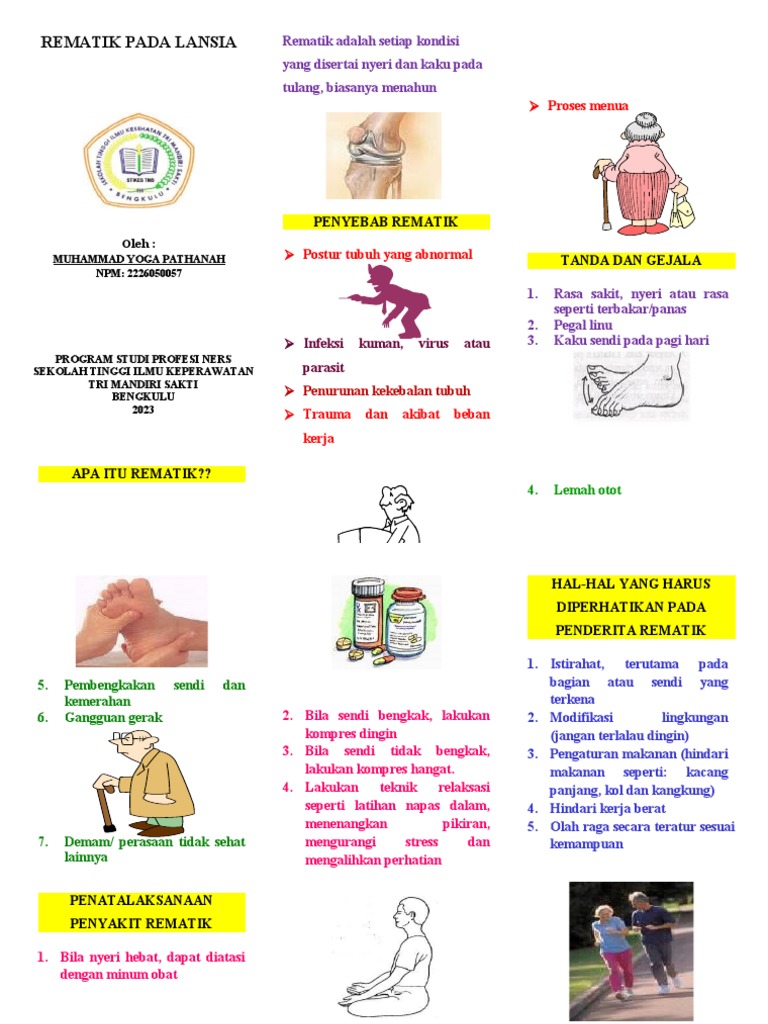 Leaflet - Rematik Pada Lansia. | PDF