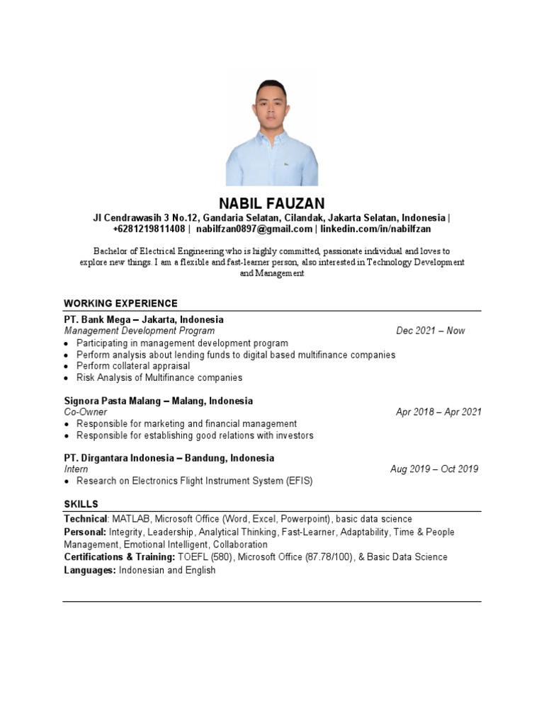 CV Nabil Fauzan | PDF | Computing