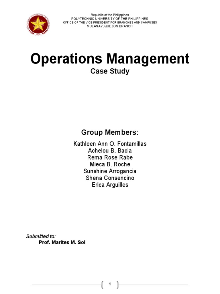 PUP Mulanay Operations Case Study Group | PDF | Loans | Mortgage Loan