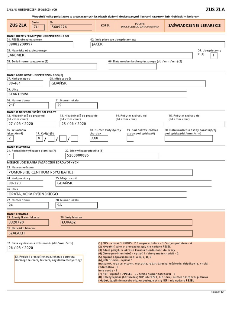 Zus Zla 114269077 PDF | PDF