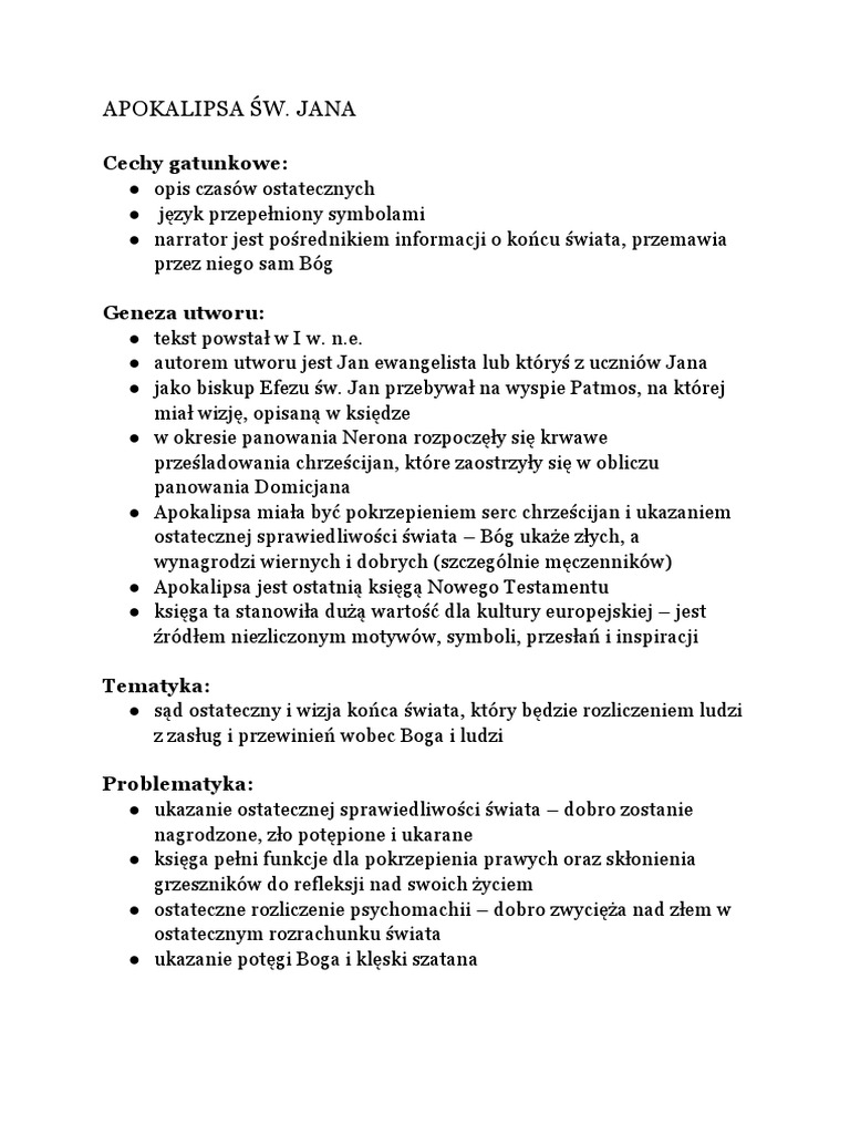 Apokalipsa św. Jana | PDF