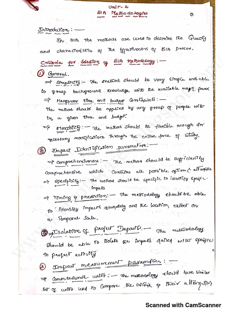 Eia Unit-2 Methodologies | PDF | Cost–Benefit Analysis | Environmental Impact Assessment