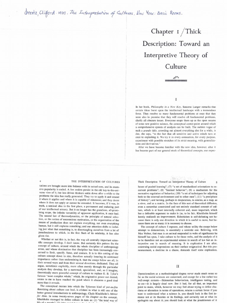 Geertz - Thick Description - Towards An Interpretive Theory of Culture ...