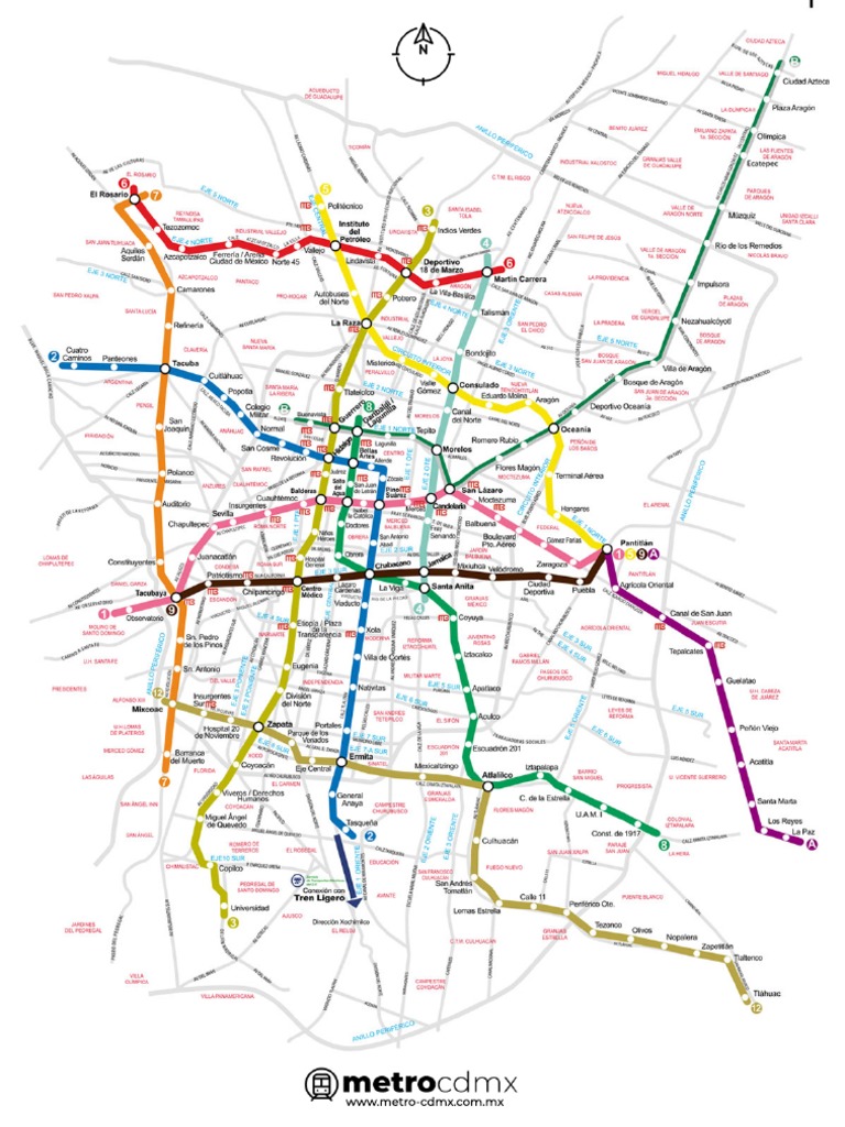 Mapa Metro CDMX Con Calles | PDF