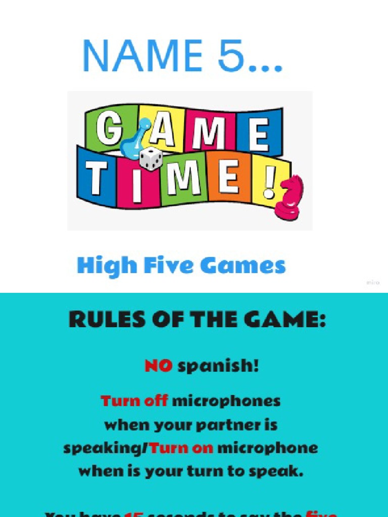 Name 5 Game | PDF