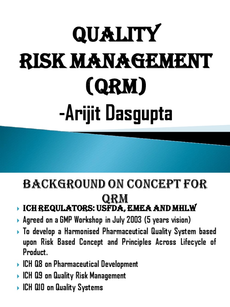 Quality Risk Management QRM 1669427671 | PDF