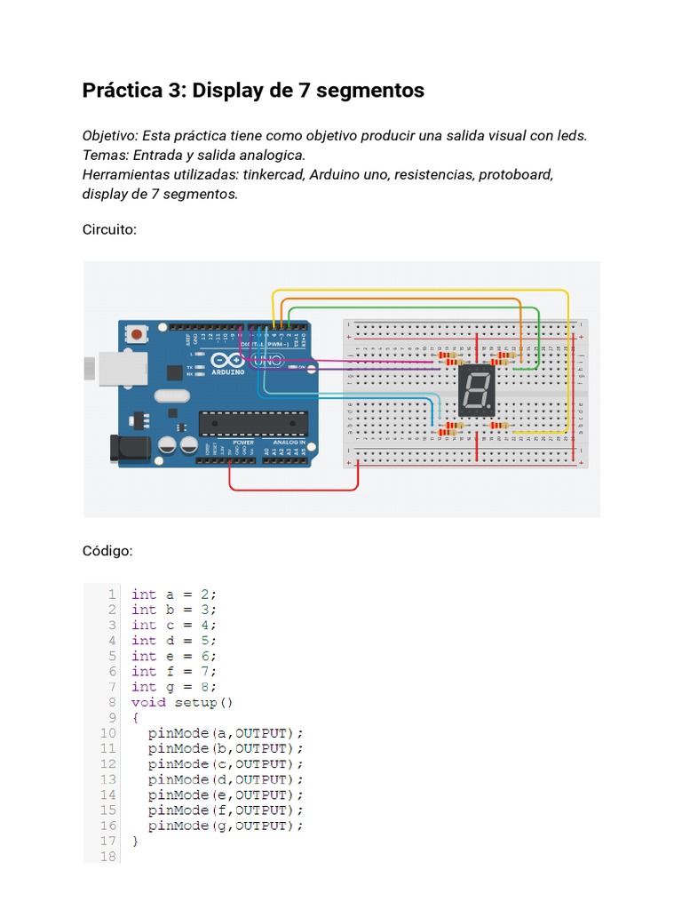 Display 7 Segmentos con Arduino | PDF