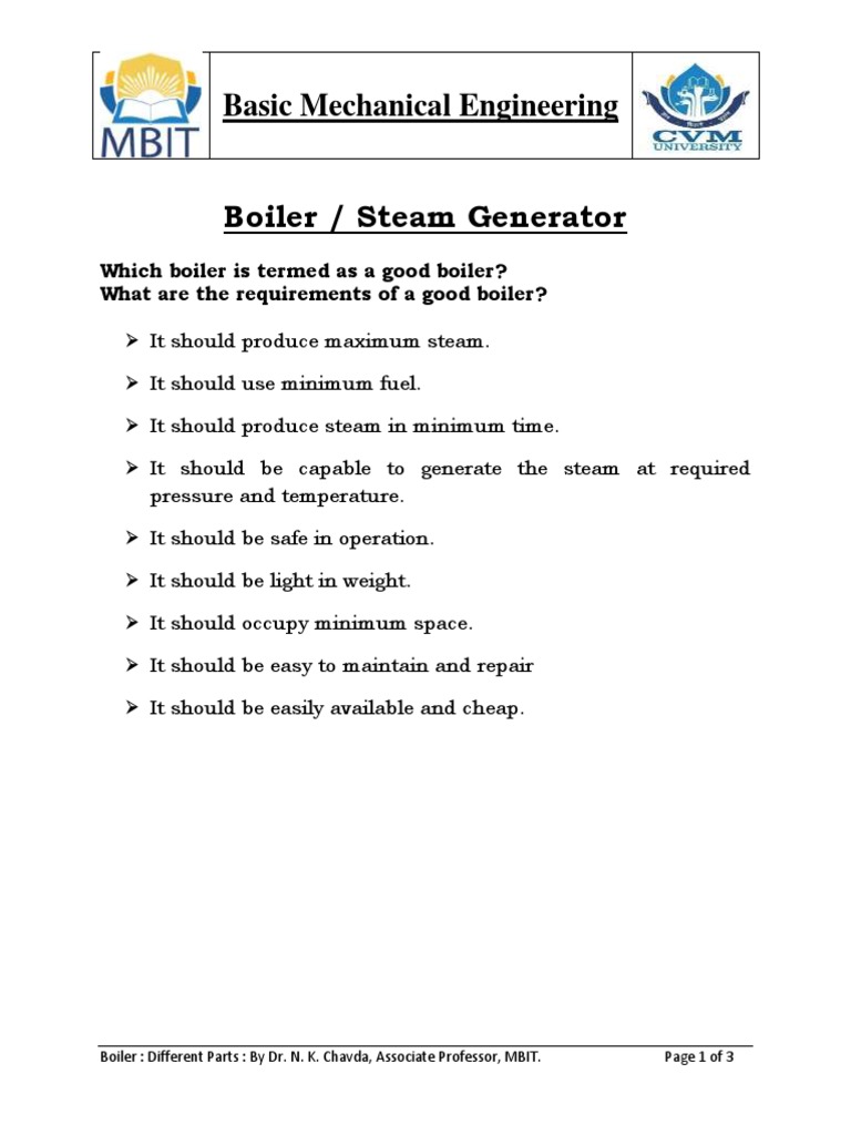 Diff Parts of A Boiler - 220308 - 154756 | PDF | Boiler | Steam