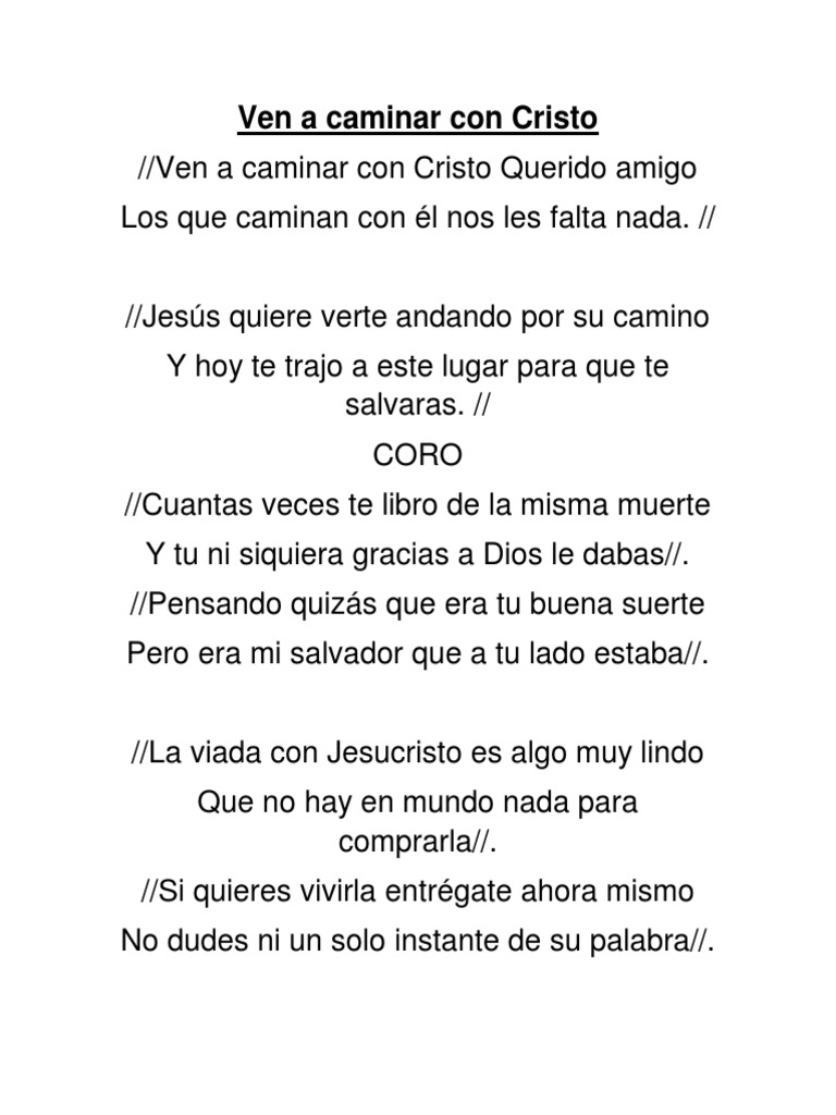 Ven A Caminar Con Cristo | PDF