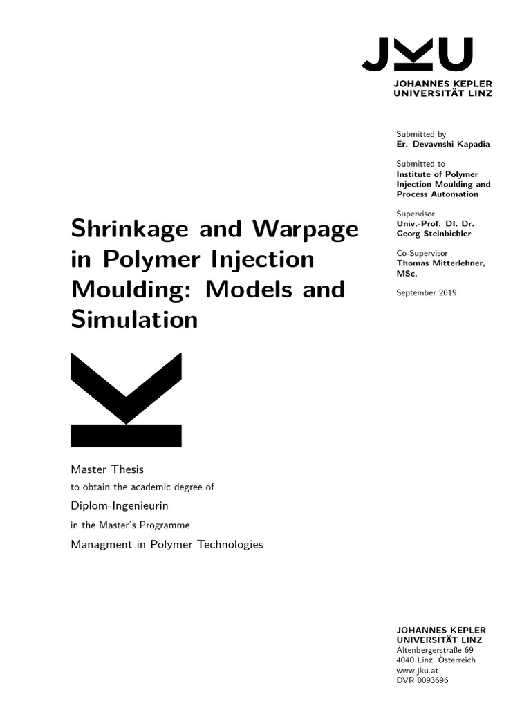 Shrinkage And Warpage In Polymer Injection Moulding Models And Simulation Pdf