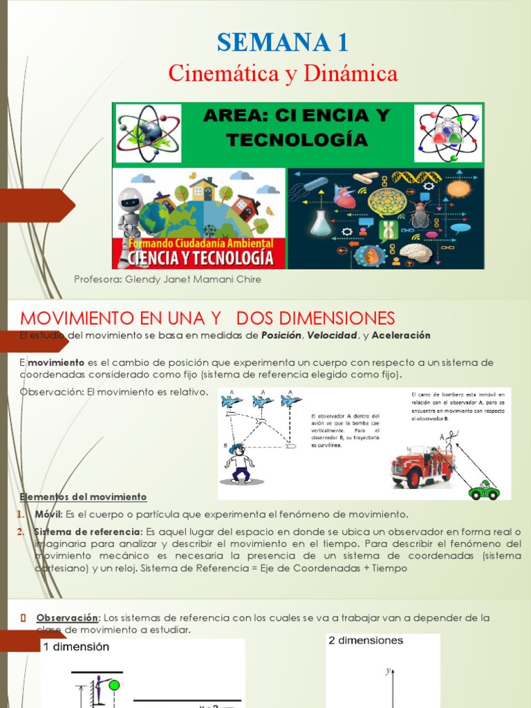 Cinemática y Dinamica | PDF | Velocidad | Cinemática