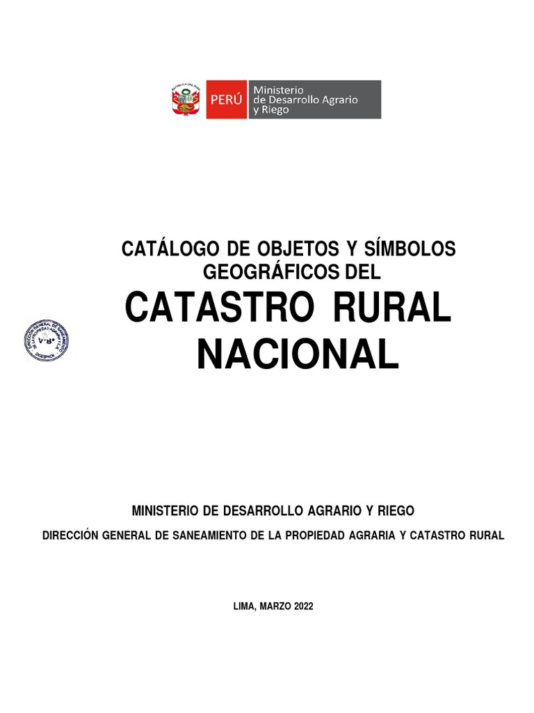 Catálogo de Objetos y Símbolos Geográficos Del Catastro Rural Nacional ...