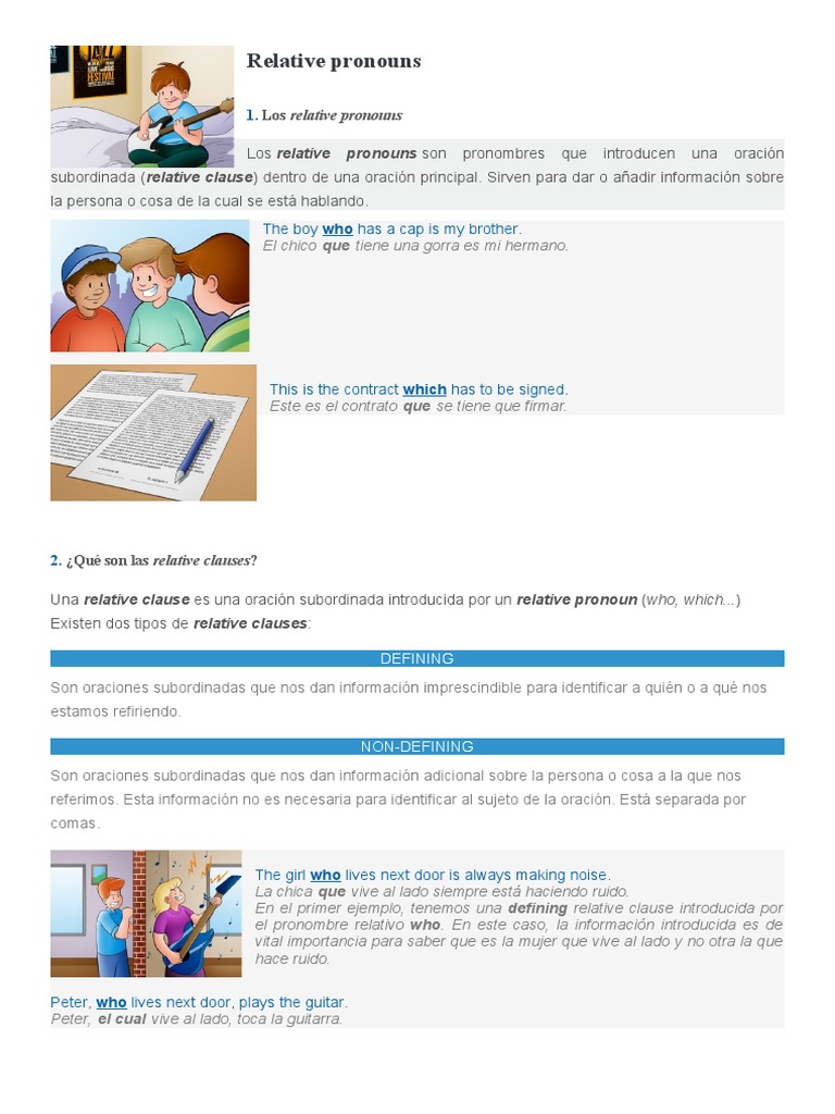 Guía de Pronombres Relativos | PDF | Unidades Semánticas | Lingüística