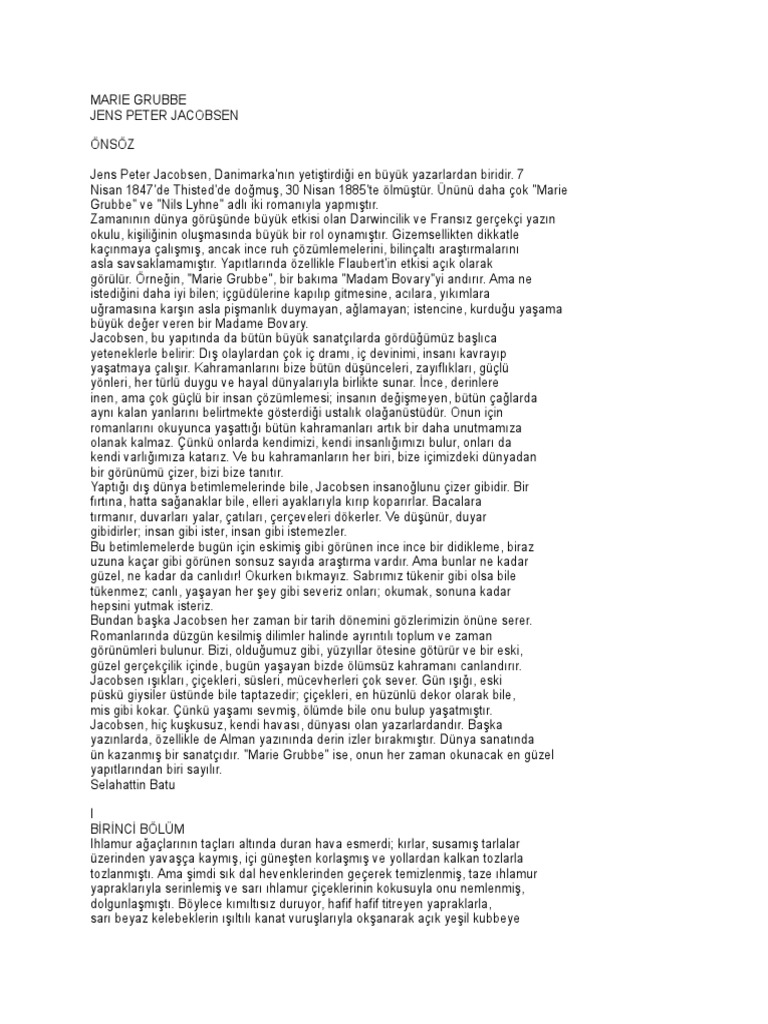 Marie Grubbe Jens Peter Jacobsen | PDF