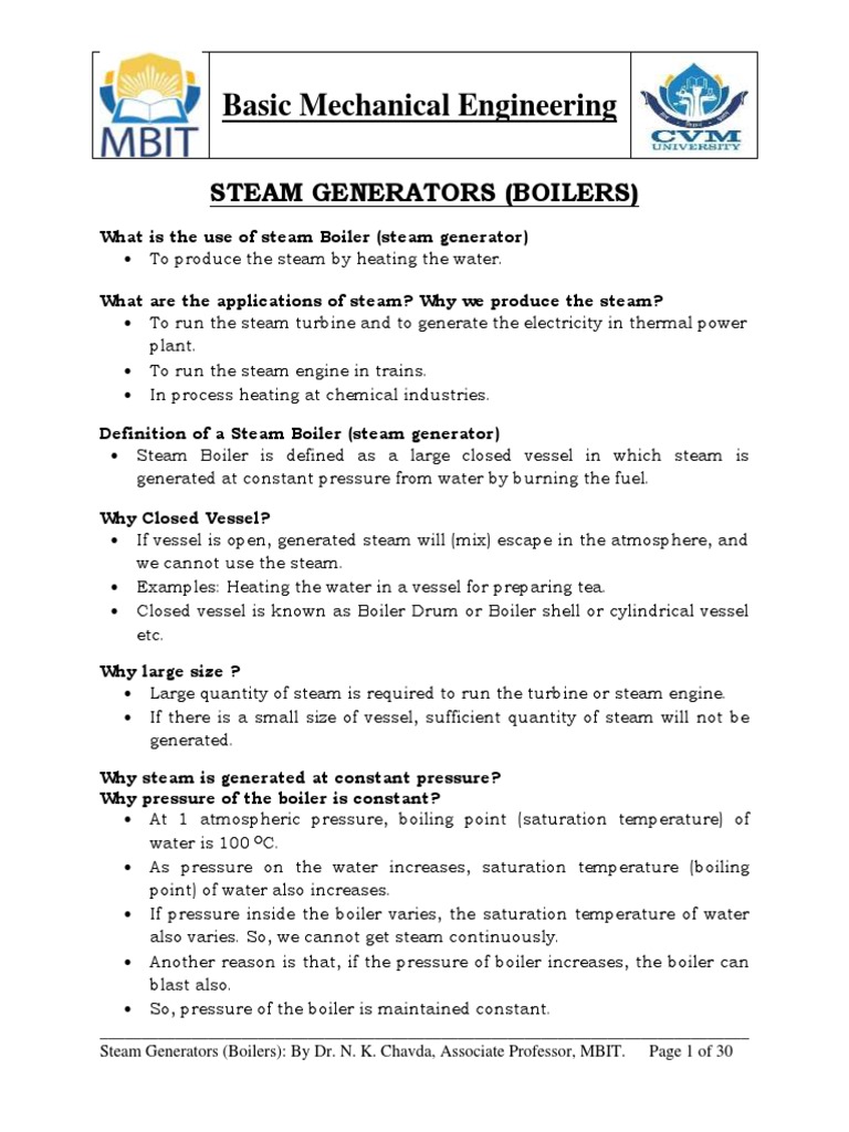 Overview of Steam Generators (Boilers) | PDF | Boiler | Steam