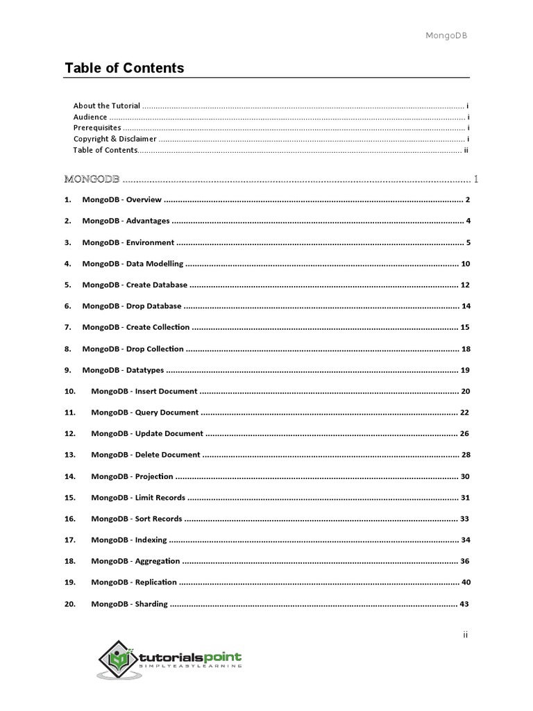 Mongodb Tutorial | PDF | Data Type | Database Index Mongodb Tutorial | PDF | Data Type | Database Index