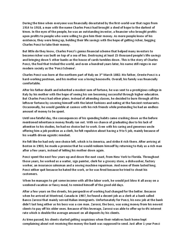 Charles Ponzi | PDF