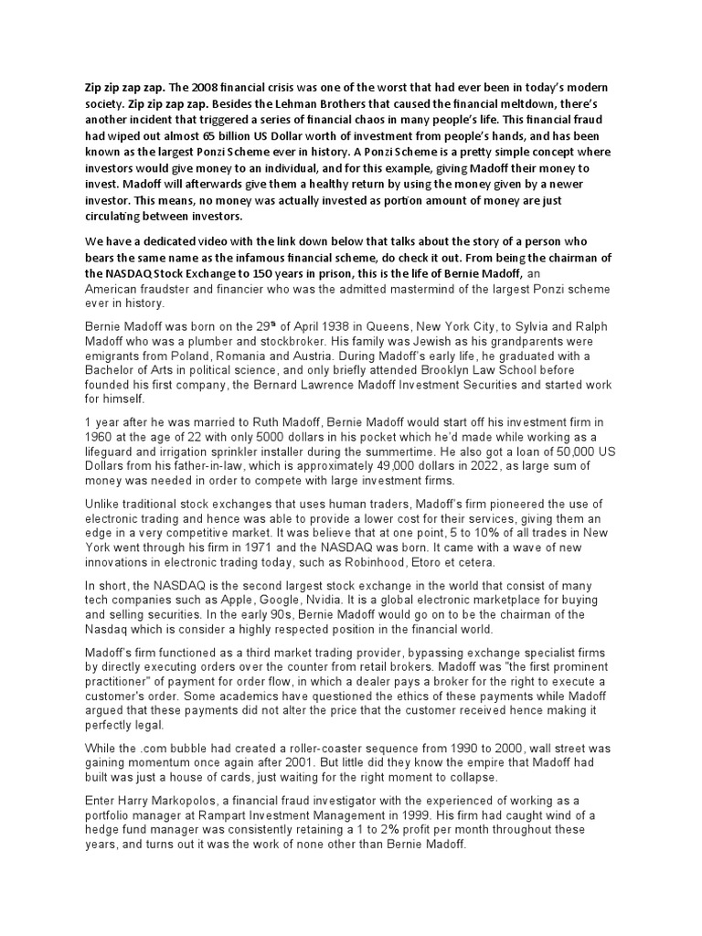 Bernie Madoff | PDF | Business | Market (Economics)