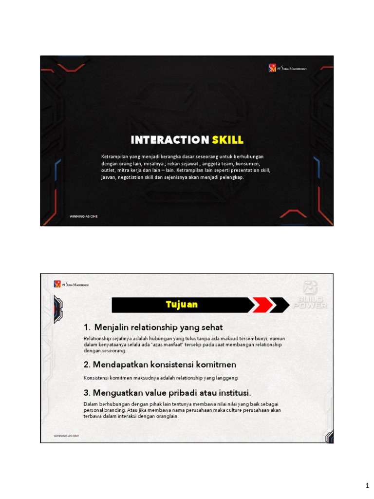 Interaction Skill Handout Peserta | PDF