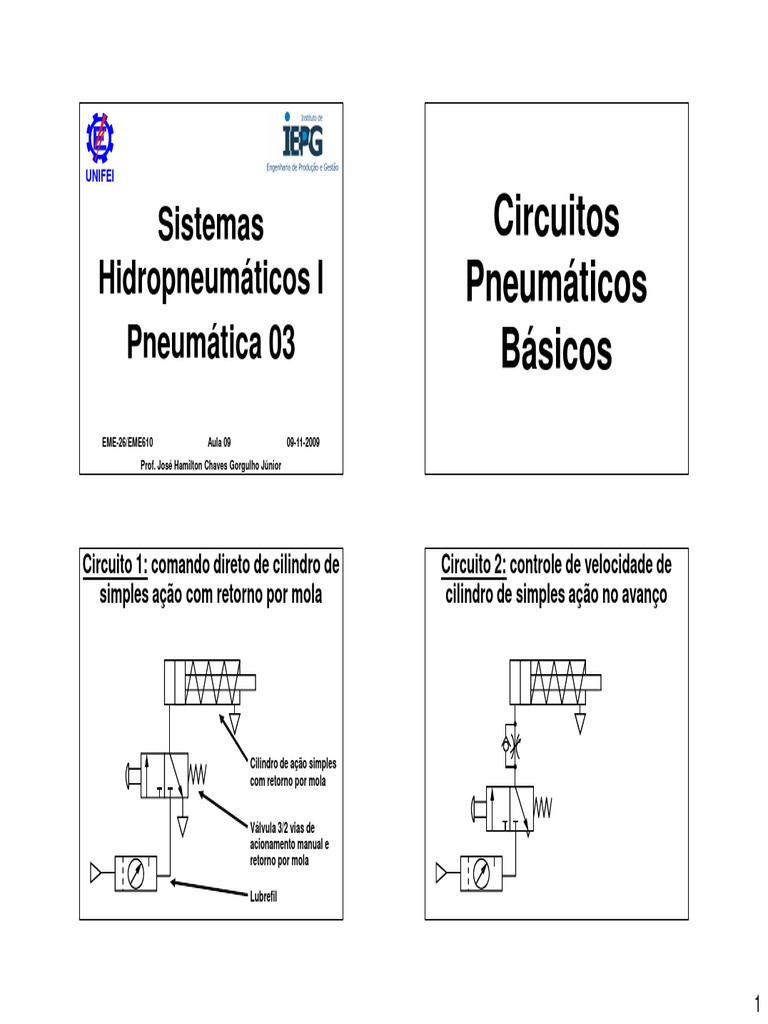 Circuitos Pneumáticos Básicos | PDF | Pistão | Motores