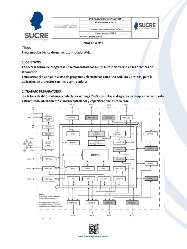 Practica 1 Programación de Un Microcontrolador AVR. | PDF | Almacenamiento de datos de la ...