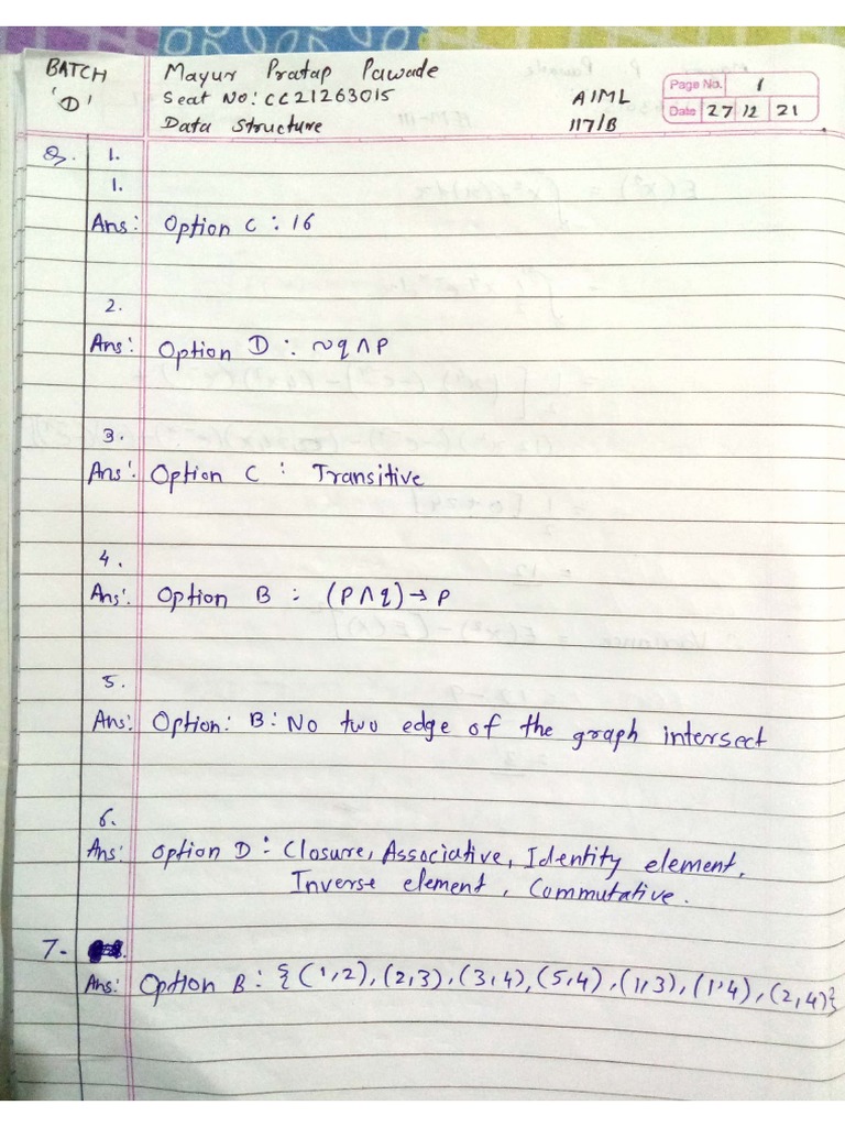 Data Structure-cc21263015-Mayur Pratap Pawade | PDF