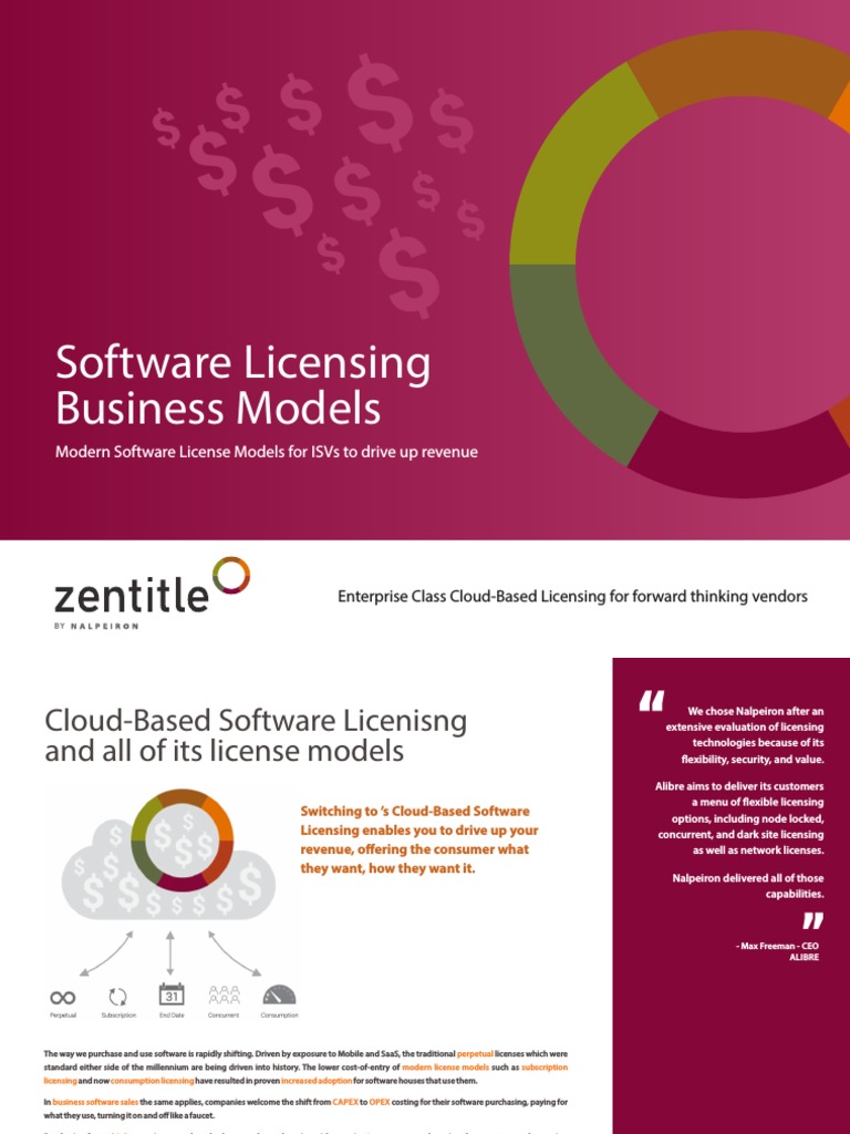 Nalpeiron Software Licensing Models Guide | PDF | Cloud Computing ...