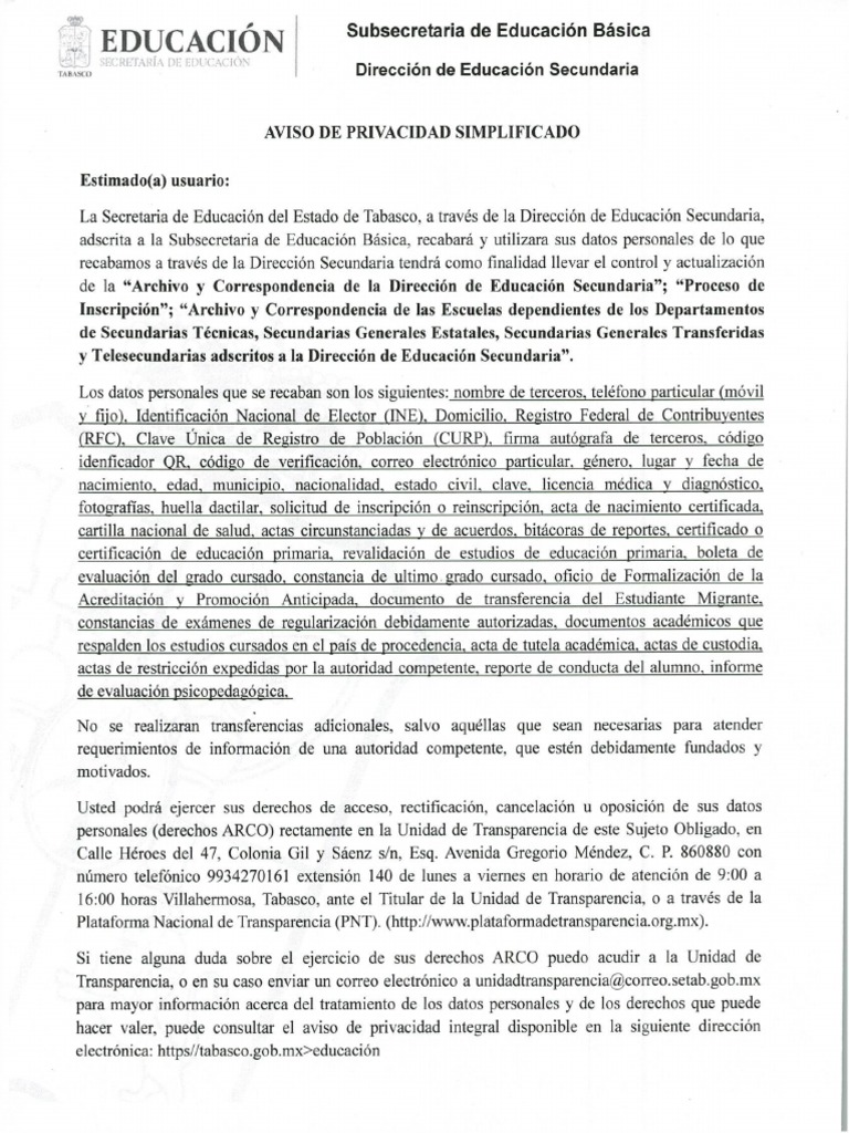 Aviso Simplificado | PDF