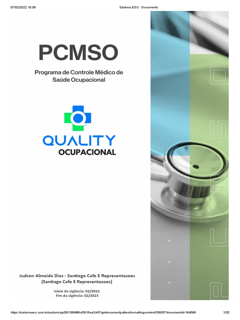 Programa de Controle Médico de Saúde Ocupacional (PCMSO) de Santiago ...