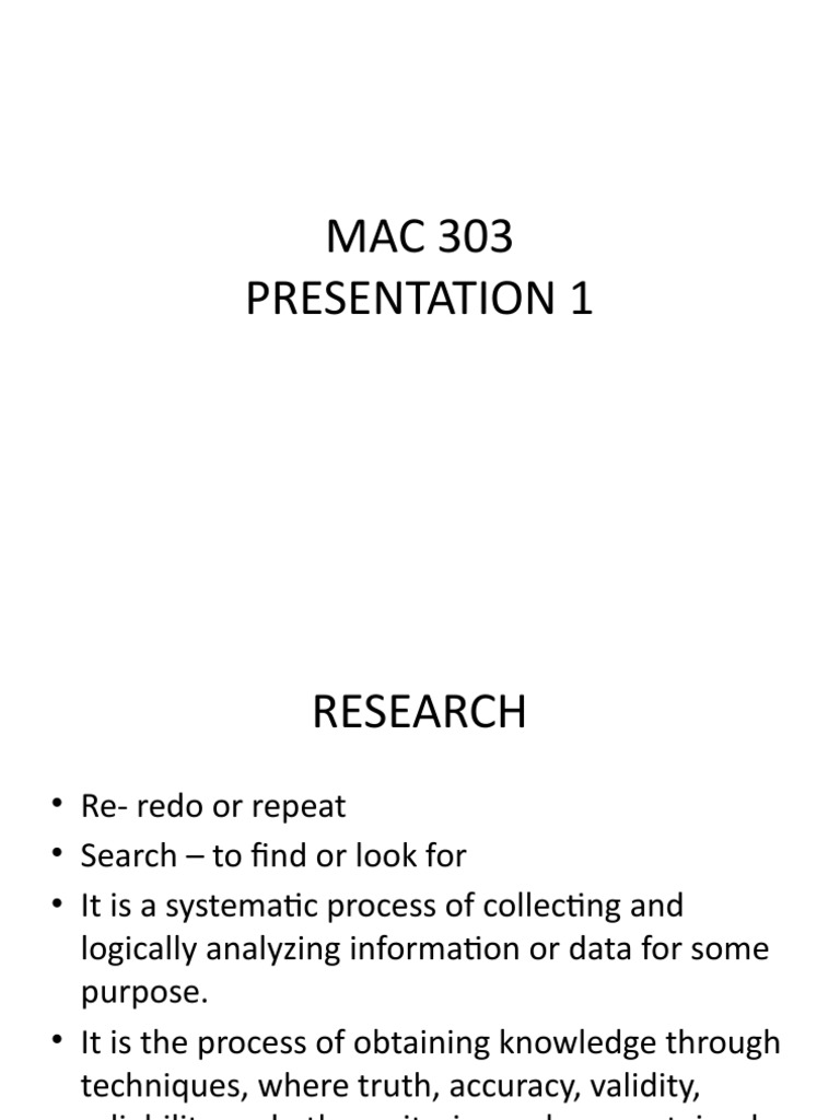 Mac 303 PPT1 | PDF | Data | Data Analysis