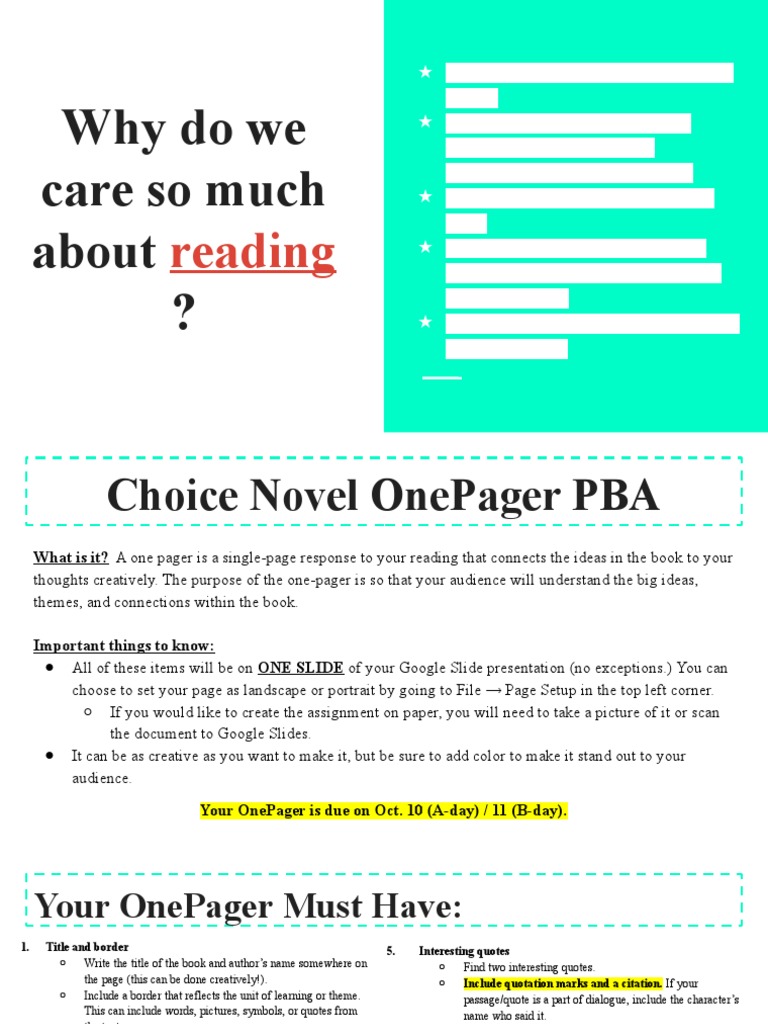 Choice Novel OnePager PBA | PDF | Poetry | Books