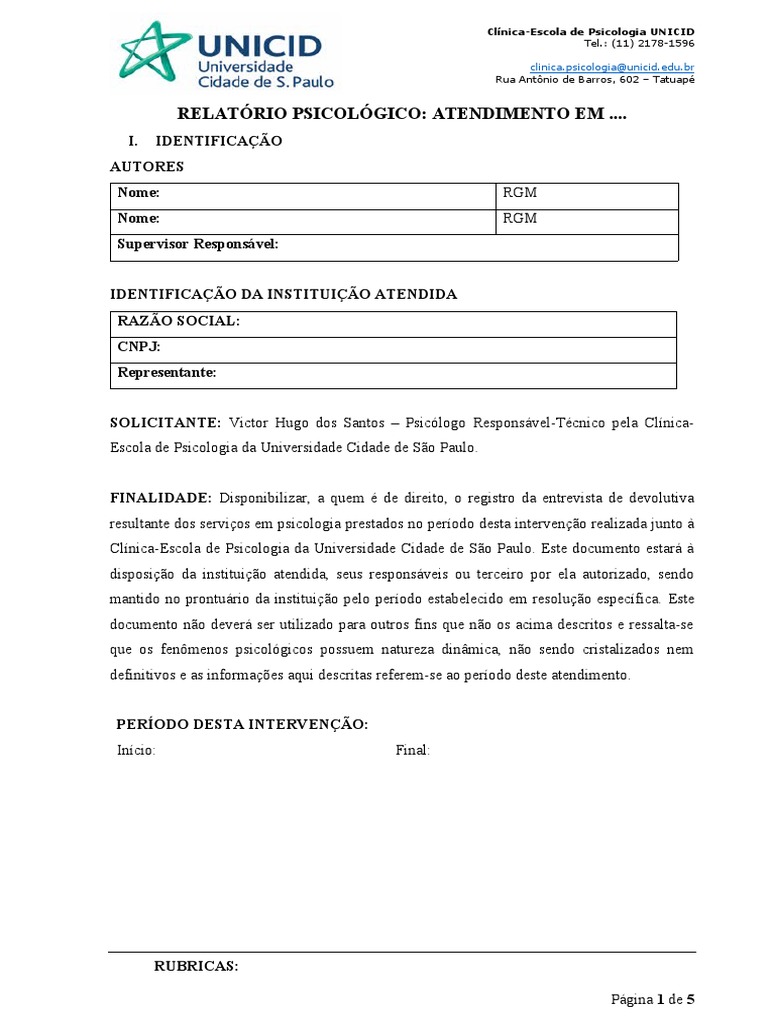 I - Relatório de Devolutiva - (Proc. Grupais, Institucional, Projeto ...