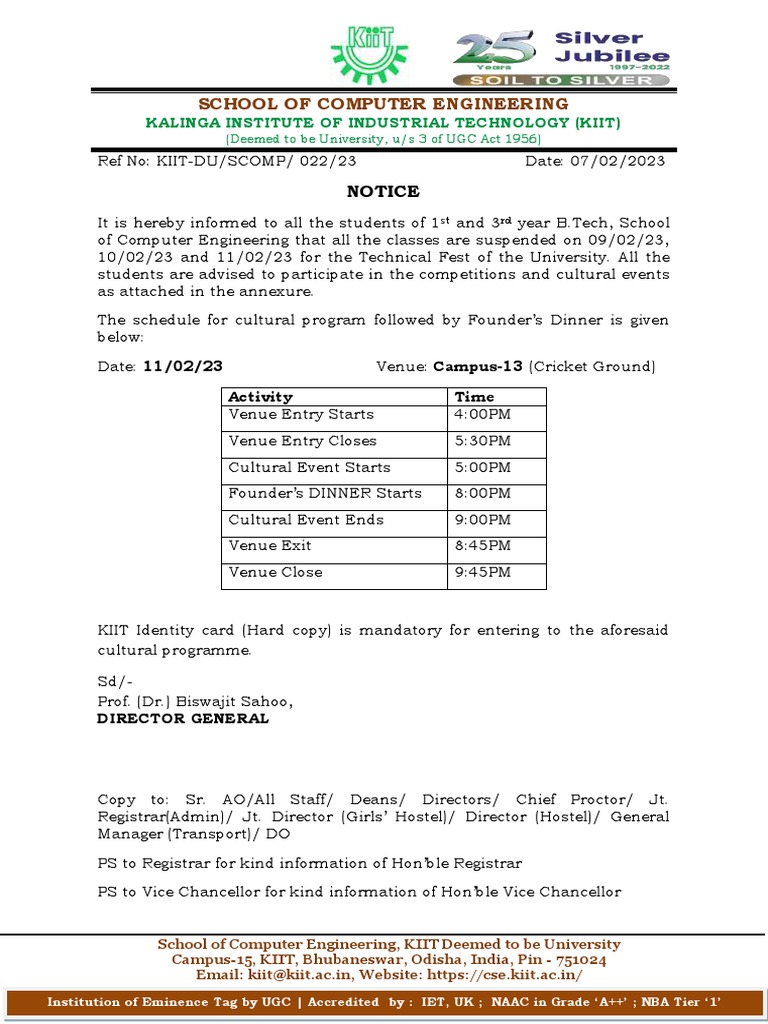 Notice Annual Fest 1st & 3rd | PDF | Academia | Higher Education