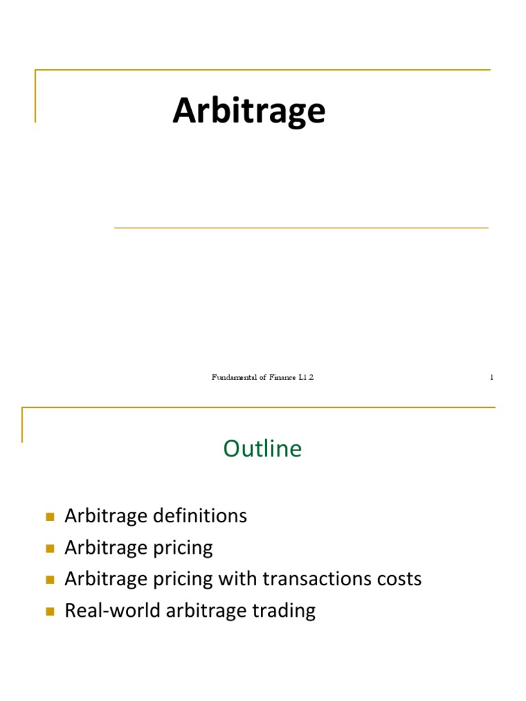Lecture 16 Arbitrage | PDF | Arbitrage | Bonds (Finance)