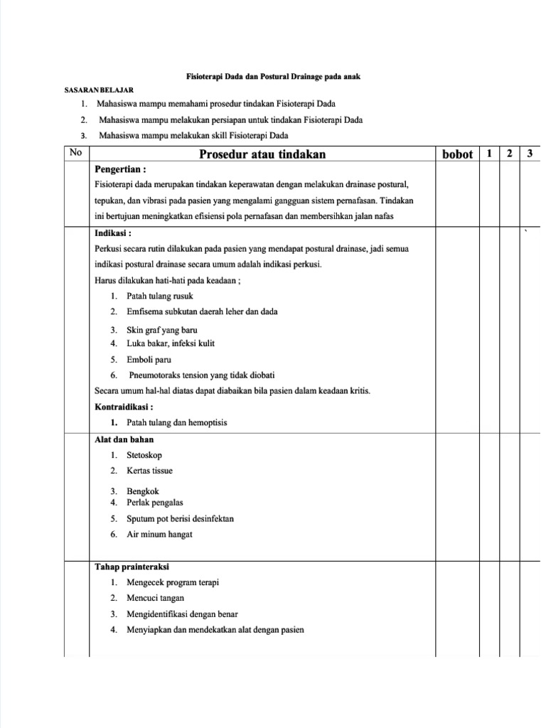 Fisioterapi Dada & Postural Drainage Pada Anak | PDF