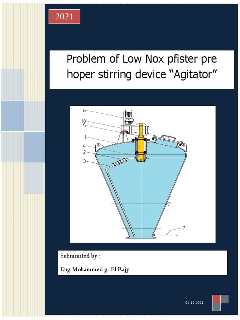 Problem of Low Nox Pfister Pre Hoper Stirring Device "Agitator" | PDF ...