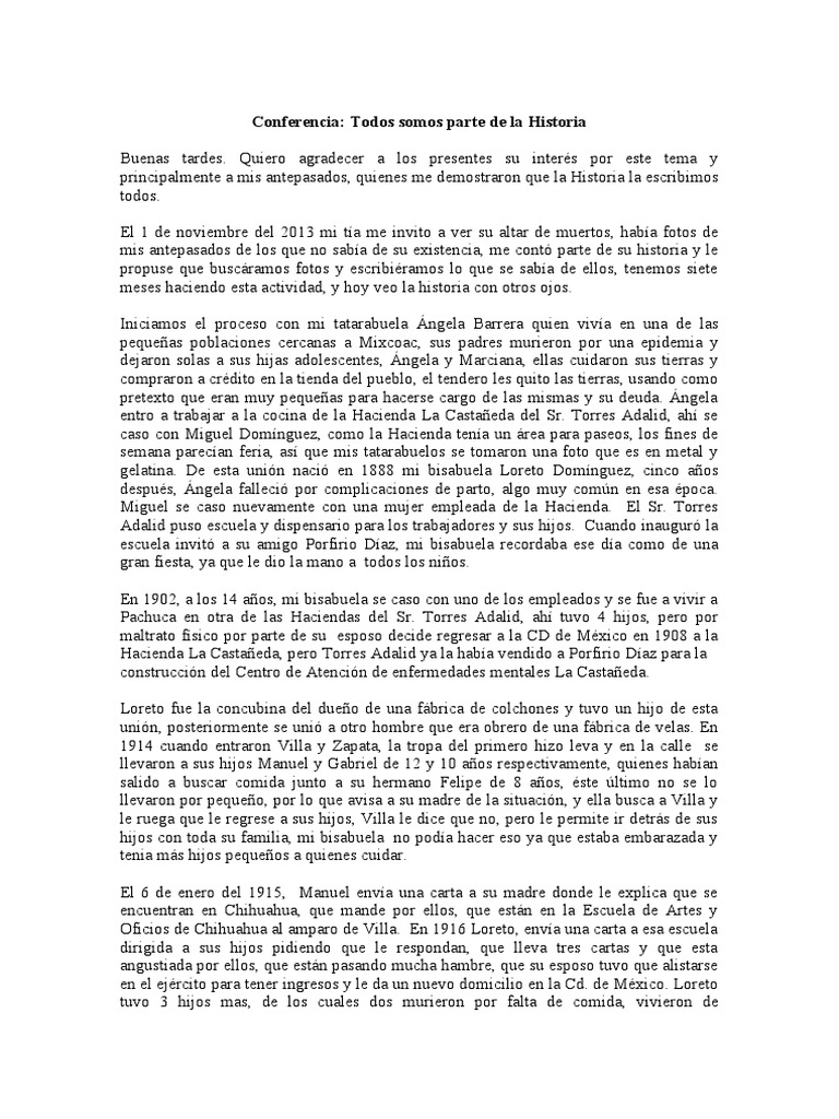 La Historia Familiar y su Impacto | PDF | México