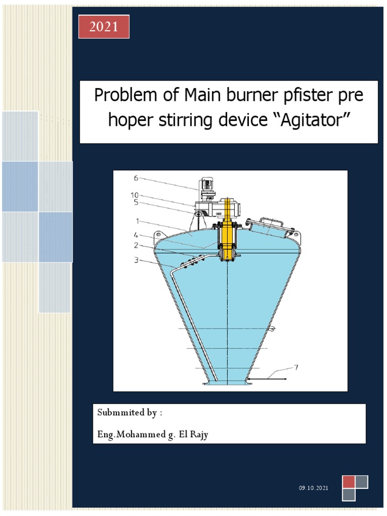 Problem of Main Burner Pfister Pre Hoper Stirring Device "Agitator" | PDF | Mechanical ...