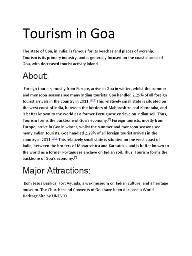 Tourism in Goa | PDF