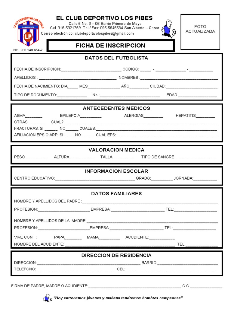 Ficha de Inscripcion | PDF | Crecimiento personal y profesional