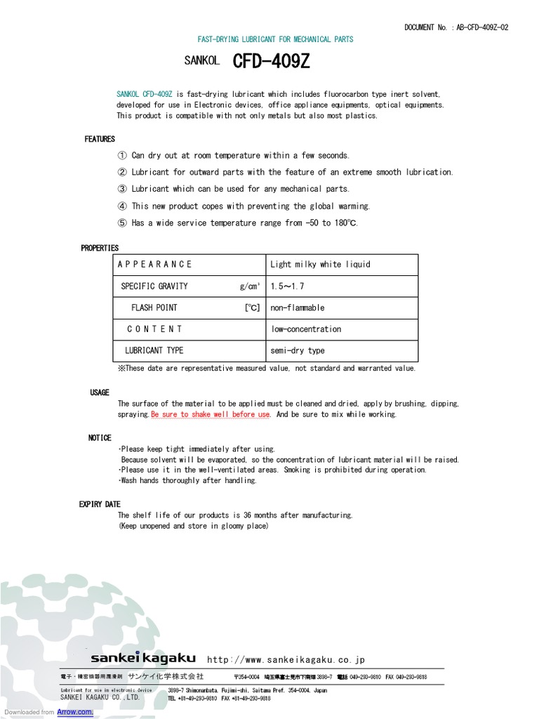 26220606734381cfd 409z20e | PDF | Lubricant | Physical Sciences