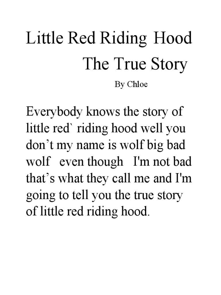 Little Red Riding Hood The True Story | PDF