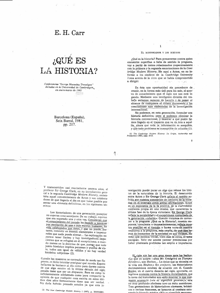 E.H. Carr Qué Es La Historia Cap, 1 | PDF | Empirismo