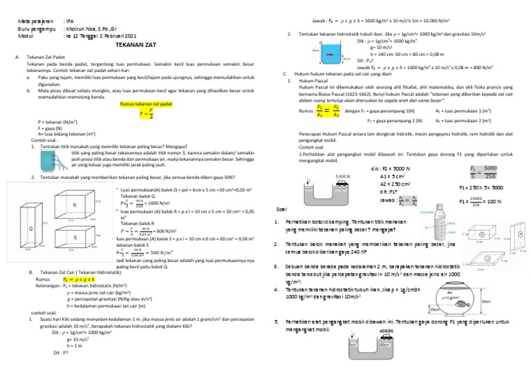 Modul 12 Tekanan Hidrostatis | PDF