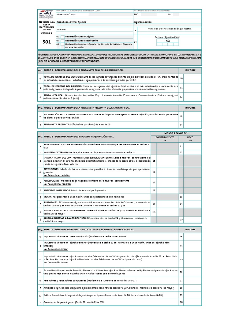 Formulario #500 IRE SIMPLE Versión 2 | PDF | Impuestos | Impuesto sobre ...