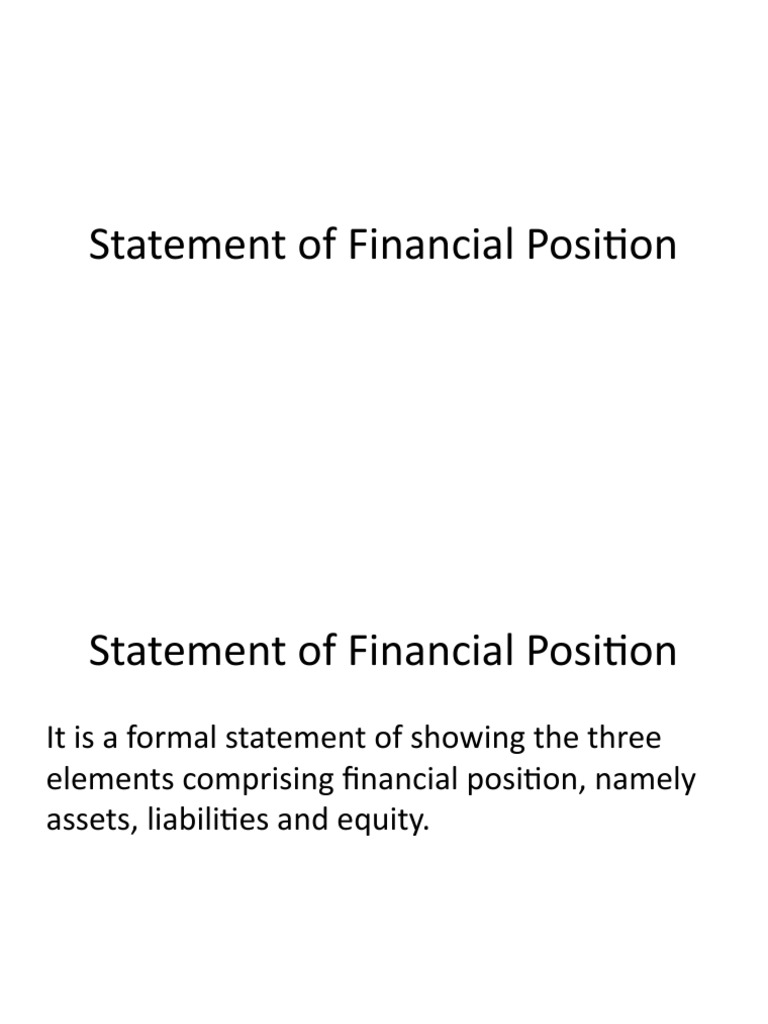 Chap 2 Statement of Financial Position | PDF