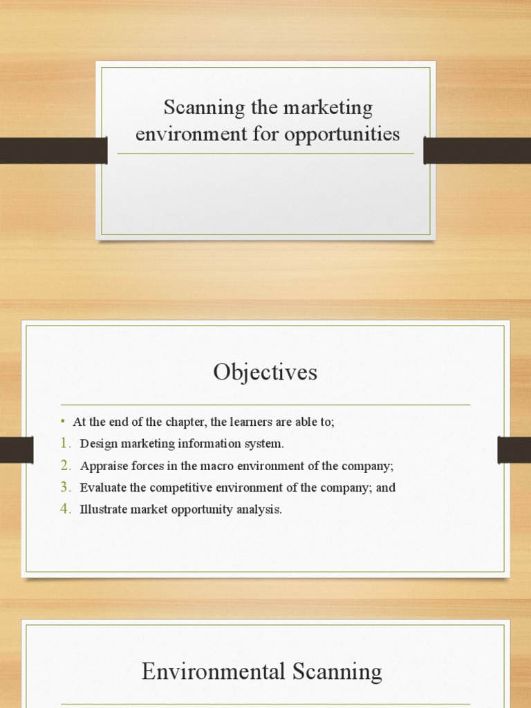 Analyzing the Marketing Environment: A Framework for Scanning ...
