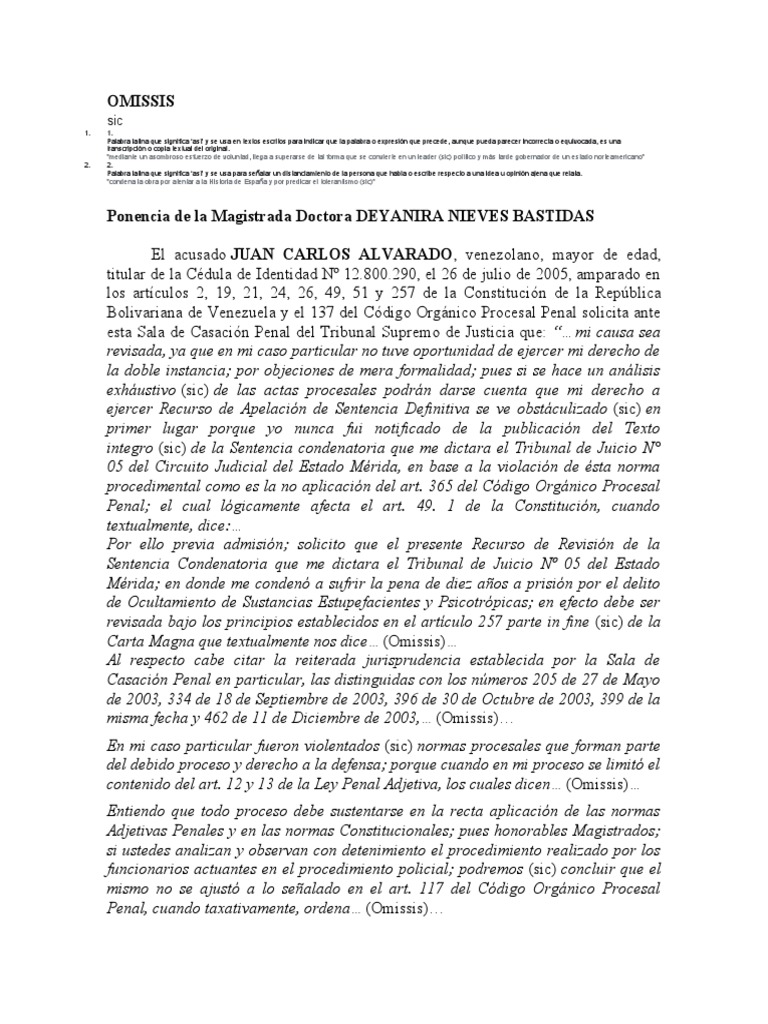 OMISSIS | PDF | Sentencia (ley) | Judicaturas