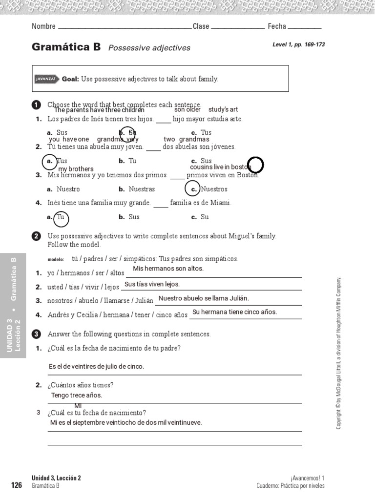 Kami Export - LOGAN REA - Possessive Adj - Pdf.kami | PDF