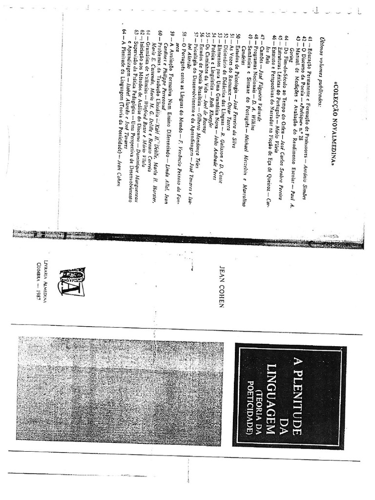 A Plenitude Da Linguage - Teoria Poeticidade - Cohen - CΓ³pia Perfeita ... A Plenitude Da Linguage - Teoria Poeticidade - Cohen - CΓ³pia Perfeita ...